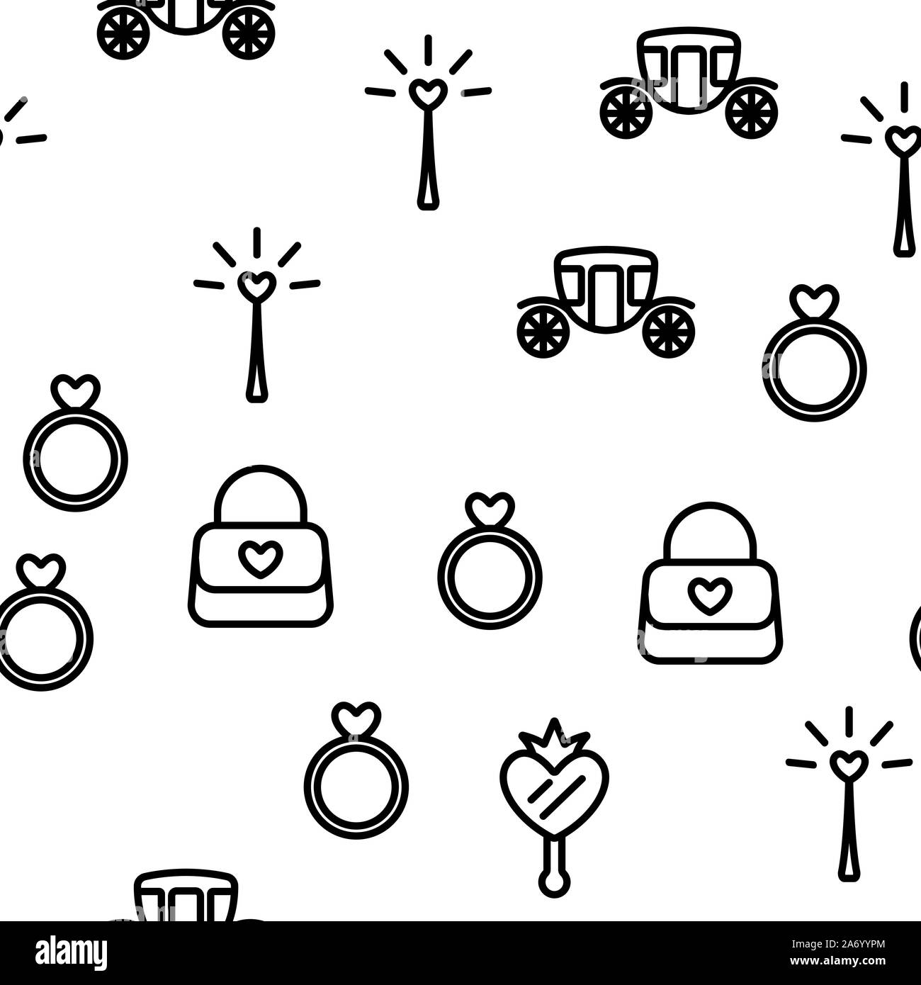 Seamless background design fairytale Black and White Stock Photos ...