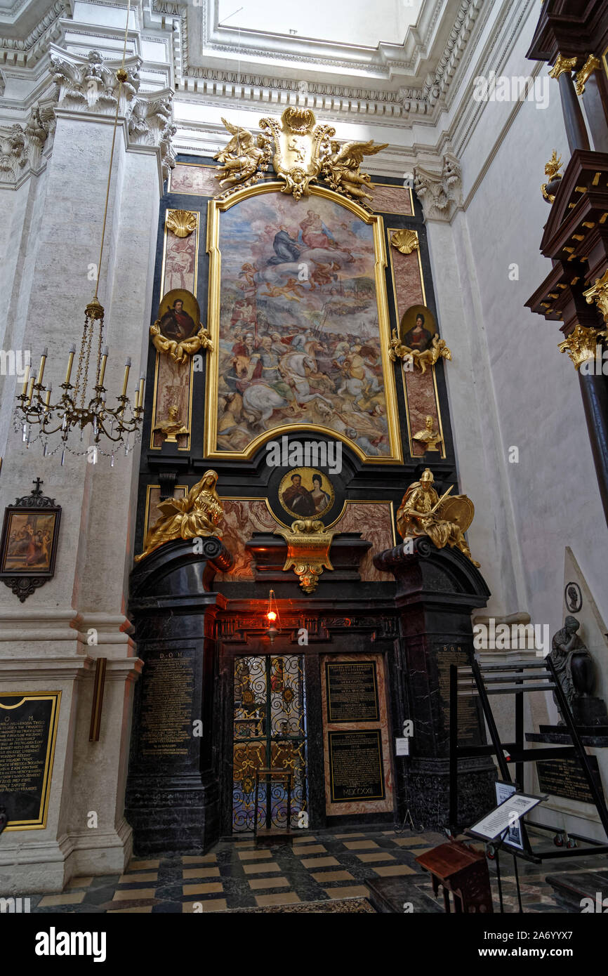 Krakow, Poland. 18th August, 2019. The baroque catholic Polish church ...