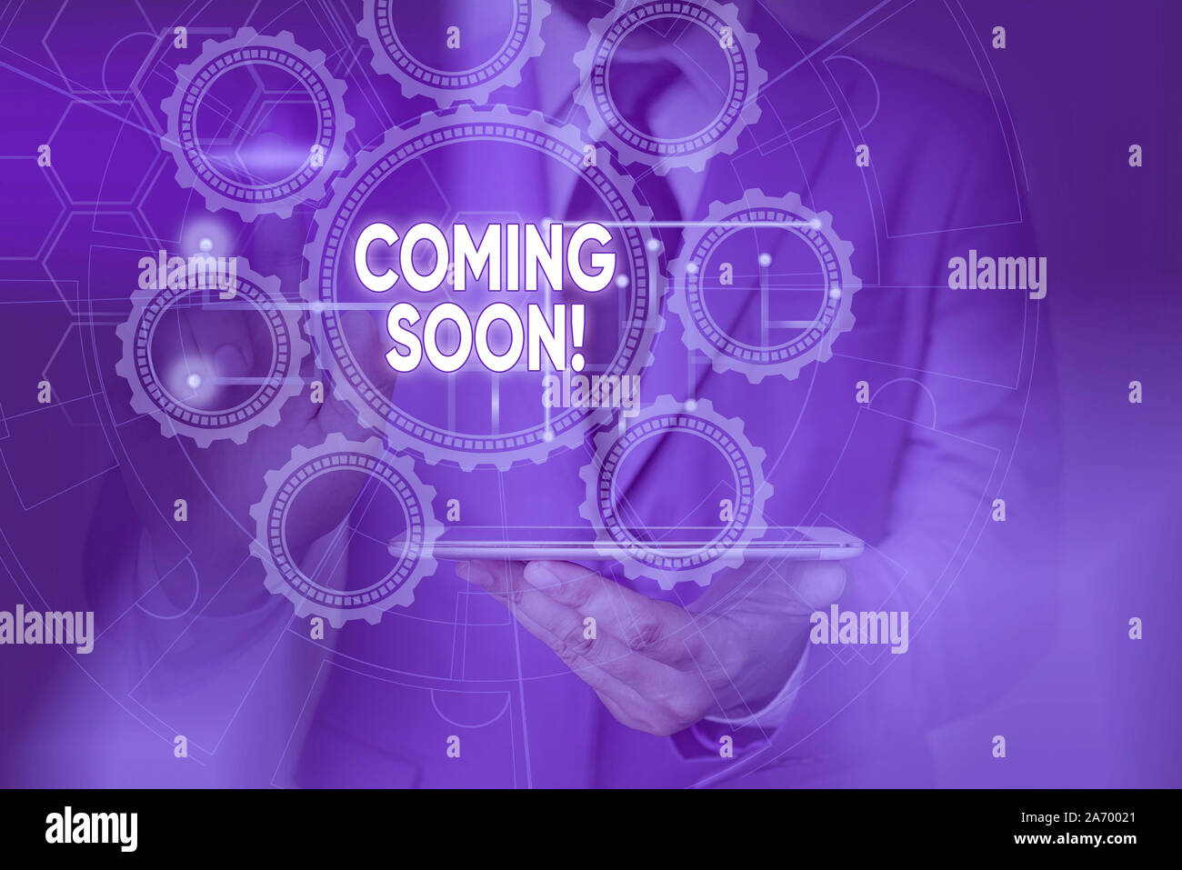 Conceptual hand writing showing Coming Soon. Concept meaning event or ...