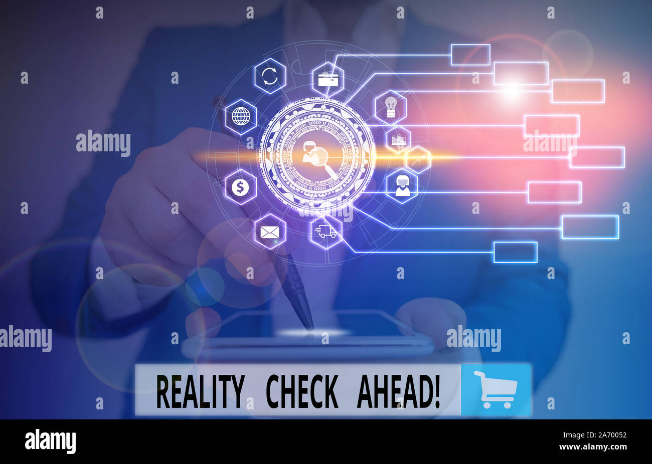 Writing note showing Reality Check Ahead. Business concept for makes ...