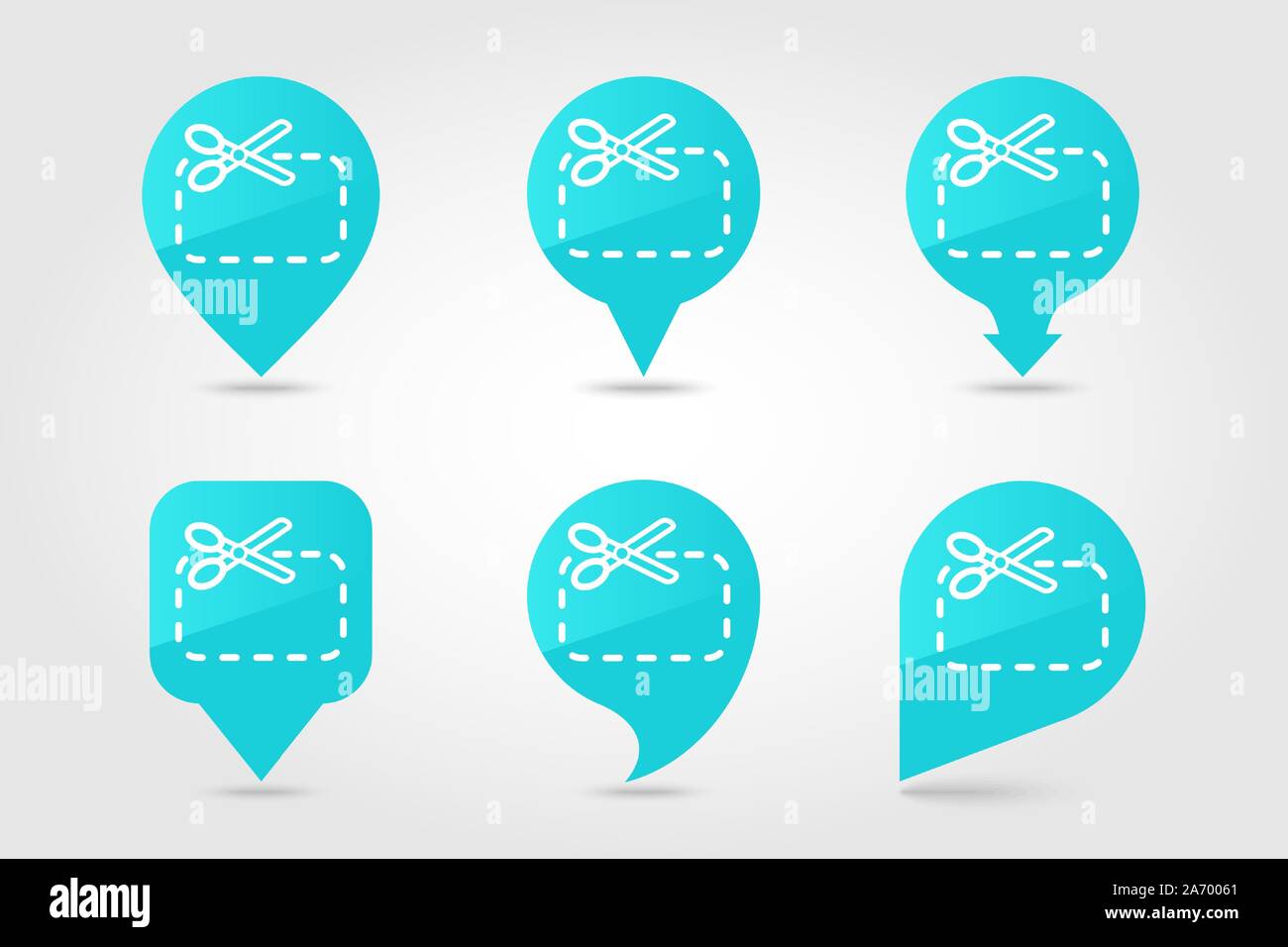 Map pin symbol scissors icon hi-res stock photography and images - Alamy