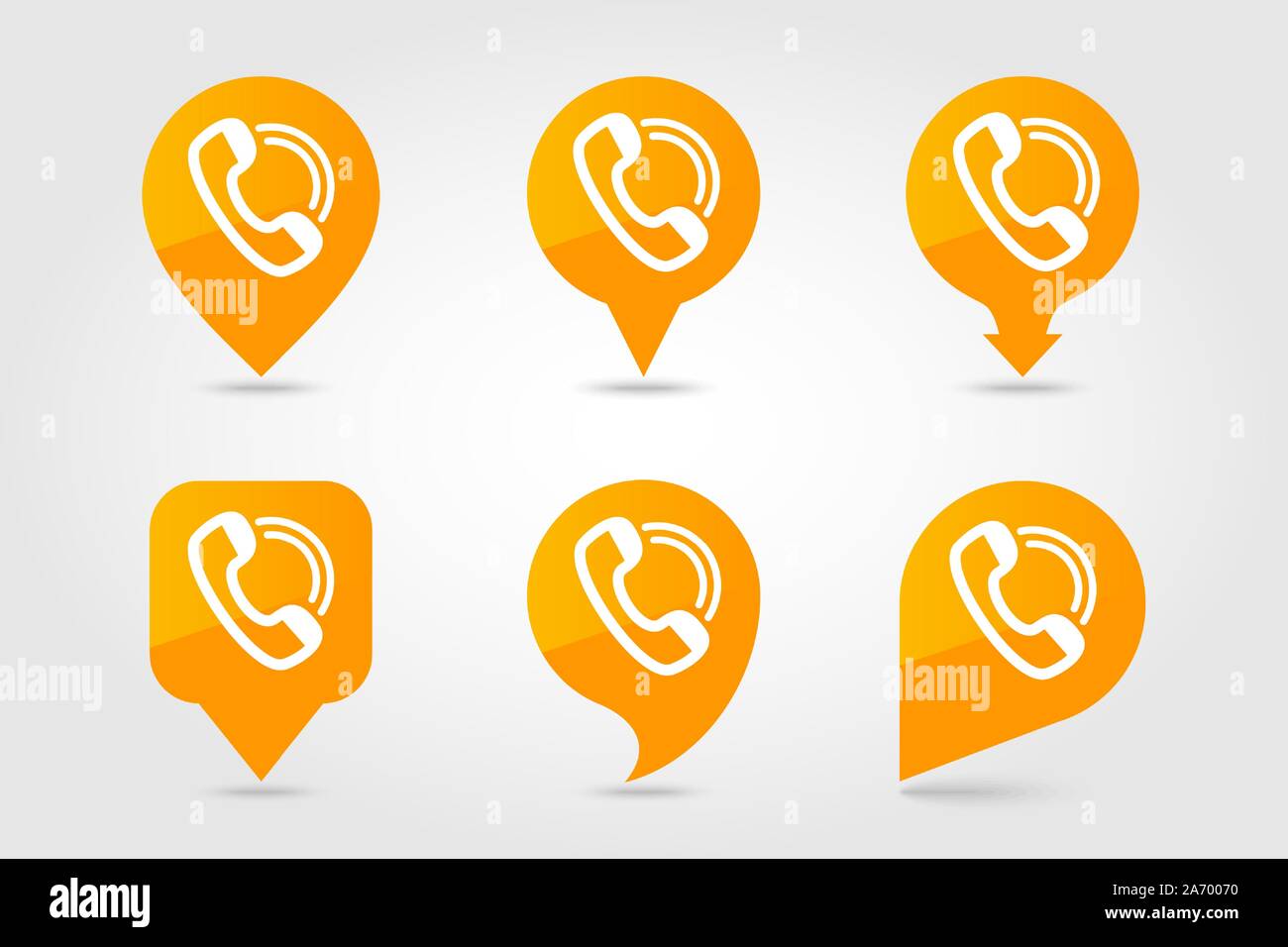 Phone handset pin map icon. E-commerce sign. Map pointer. Map markers ...