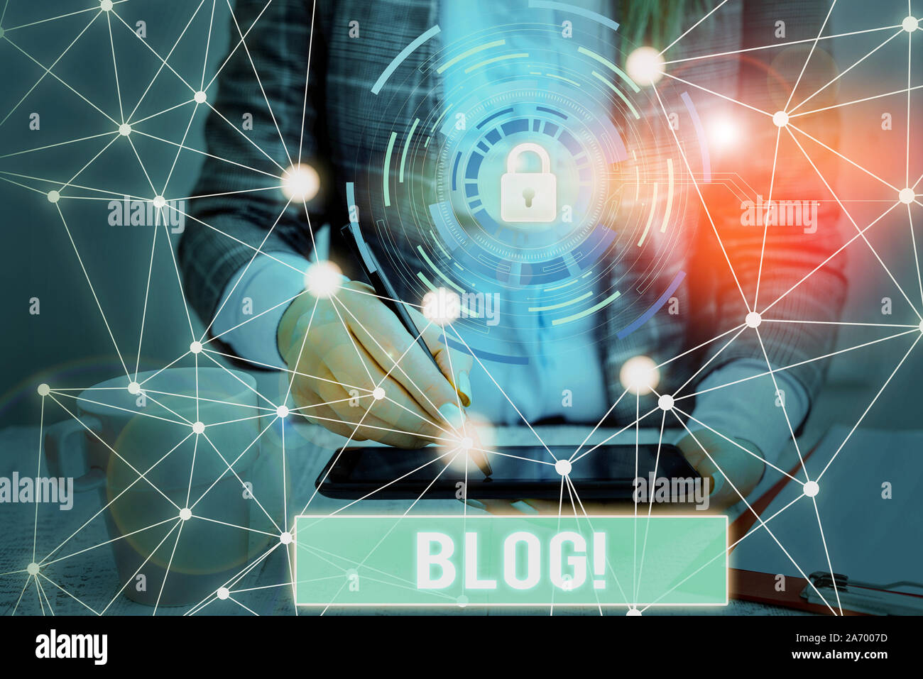 Writing note showing Blog. Business concept for regularly updated website web page run by ...