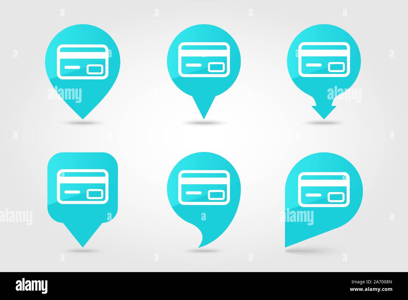 Credit card pin map icon. E-commerce sign. Map pointer. Map markers ...