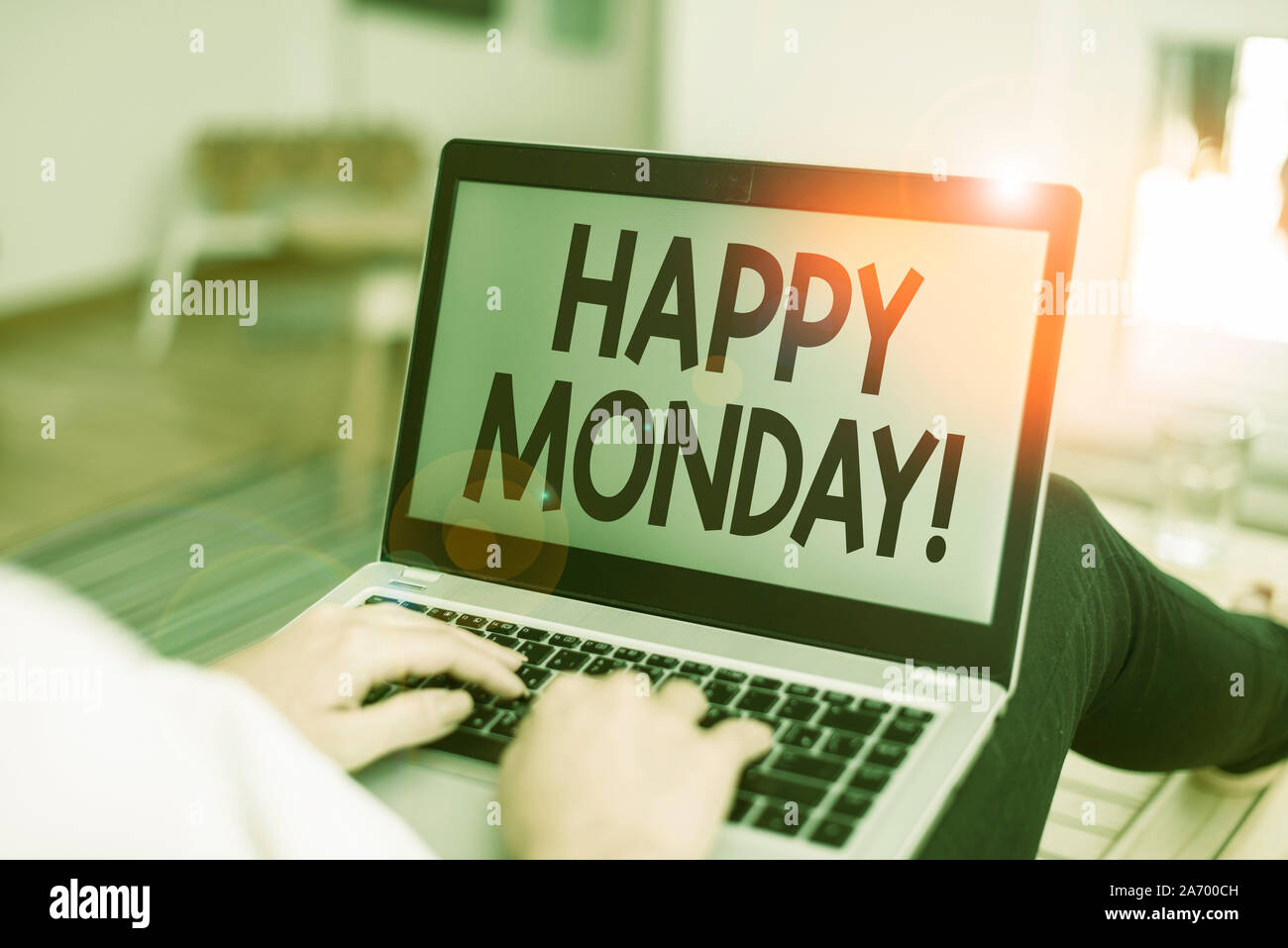 Text sign showing Happy Monday. Business photo text telling that ...