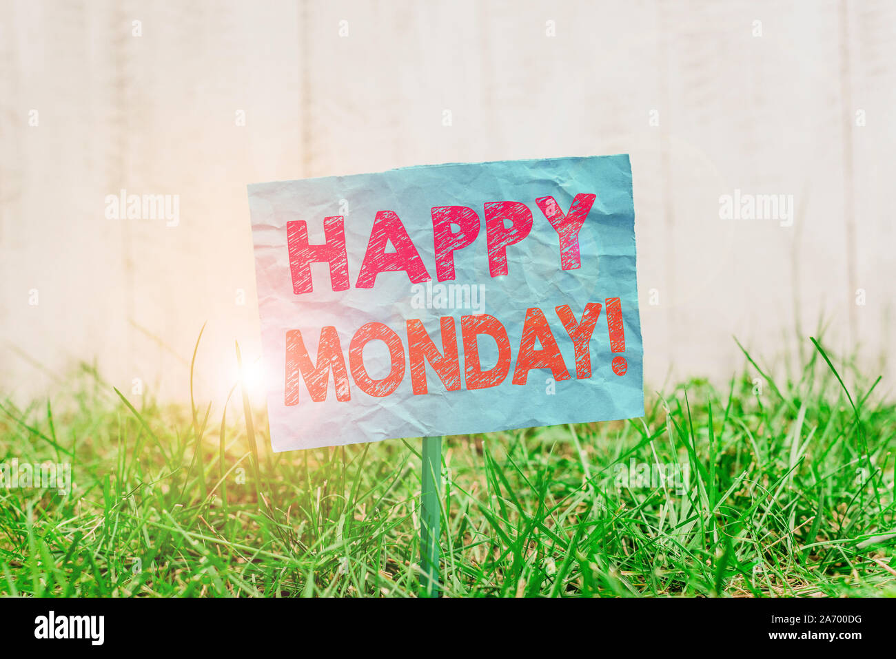 Text sign showing Happy Monday. Business photo showcasing telling that ...