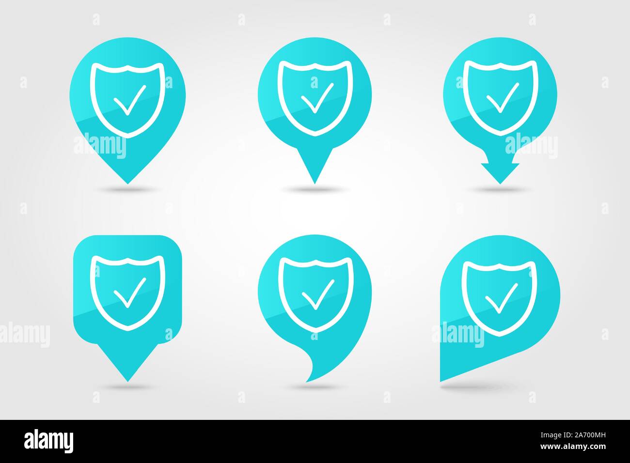 Best protection shield outline pin map icon. E-commerce sign. Map ...