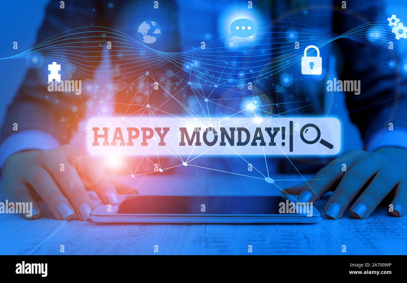 Conceptual hand writing showing Happy Monday. Concept meaning telling ...