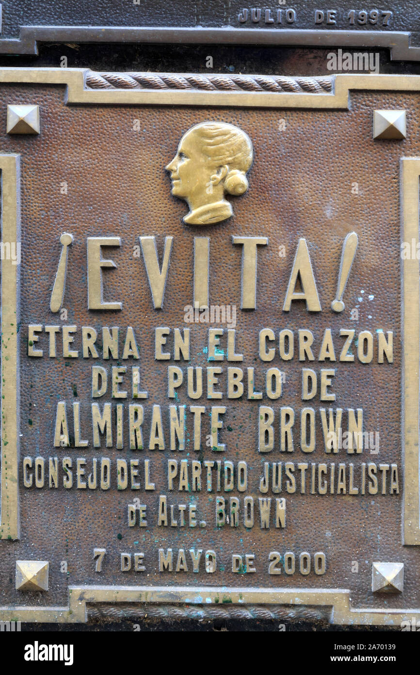 Argentina, Buenos Aires, Recoleta Cemetery, Tomb of Eva Peron Stock ...
