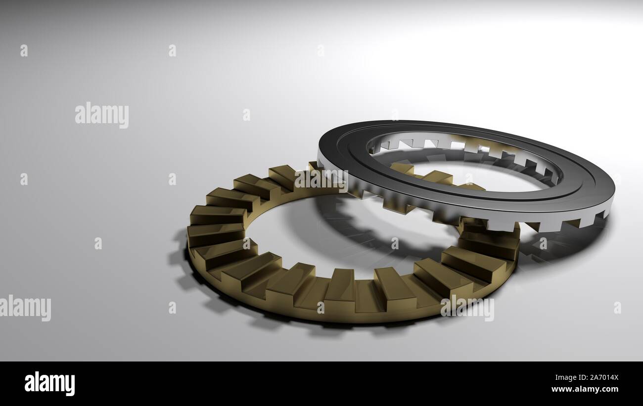 Mating gears on white background - 3D rendering illustration Stock ...