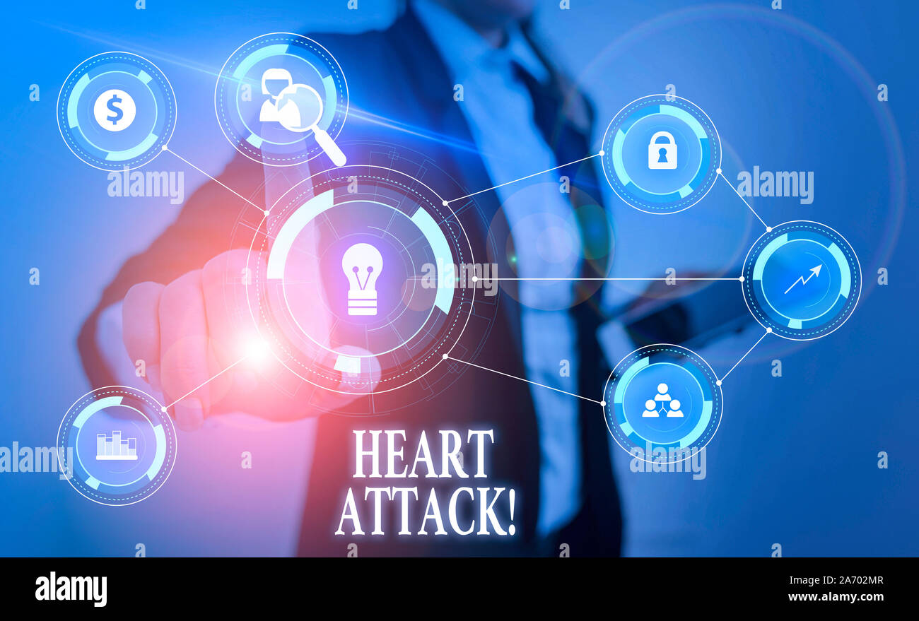 Text sign showing Heart Attack. Business photo text sudden occurrence ...