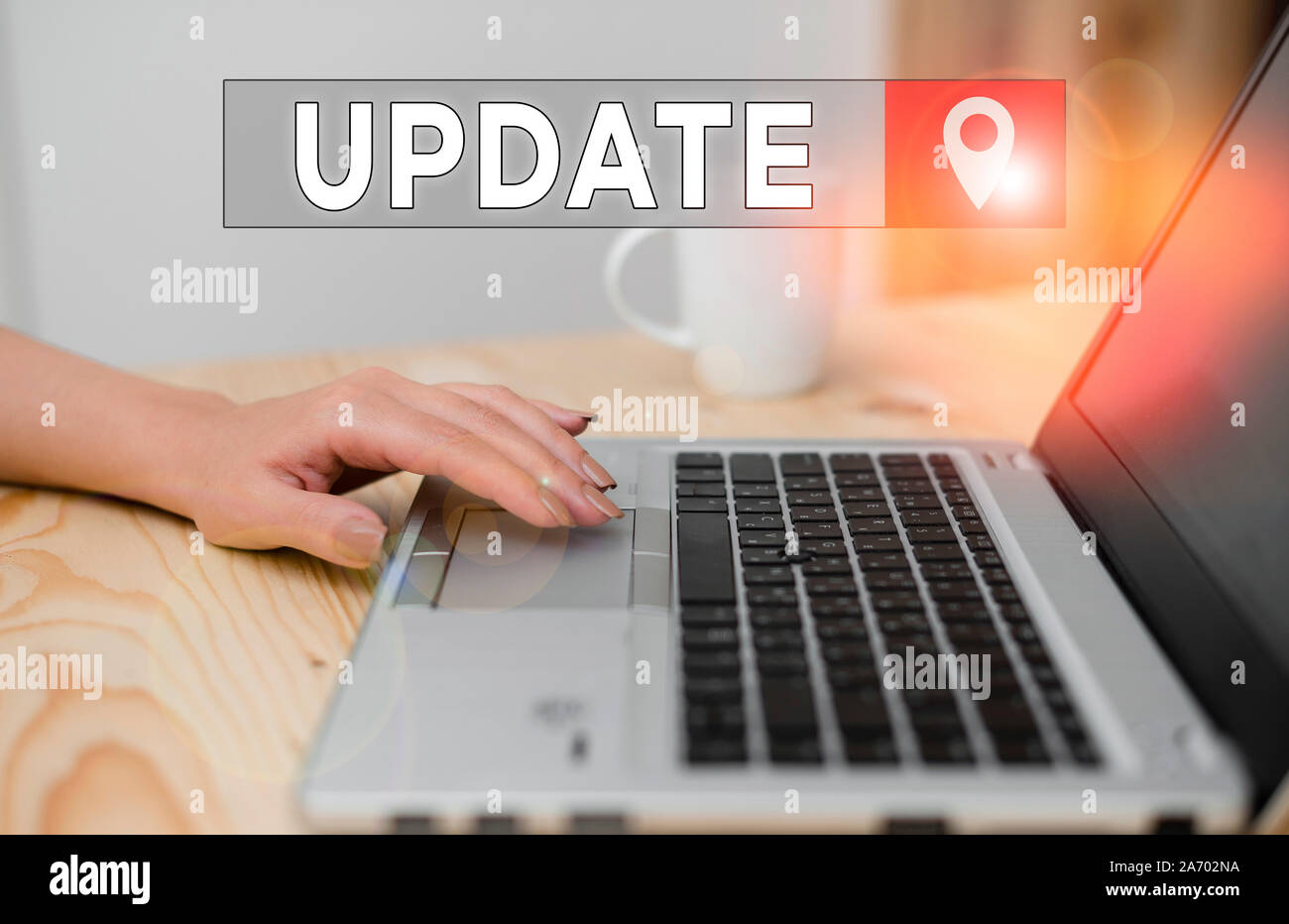 Conceptual hand writing showing Update. Concept meaning make something ...