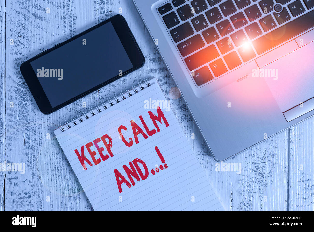 Text sign showing Keep Calm And. Business photo showcasing motivational ...