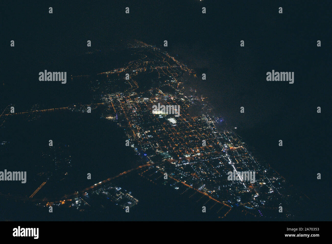 Aerial view of miami at night hi-res stock photography and images - Alamy