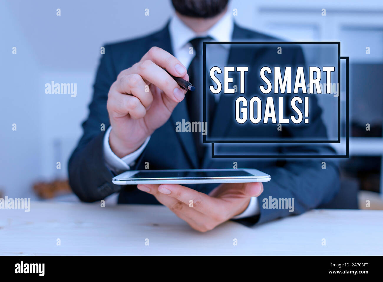 Conceptual hand writing showing Set Smart Goals. Concept meaning list ...