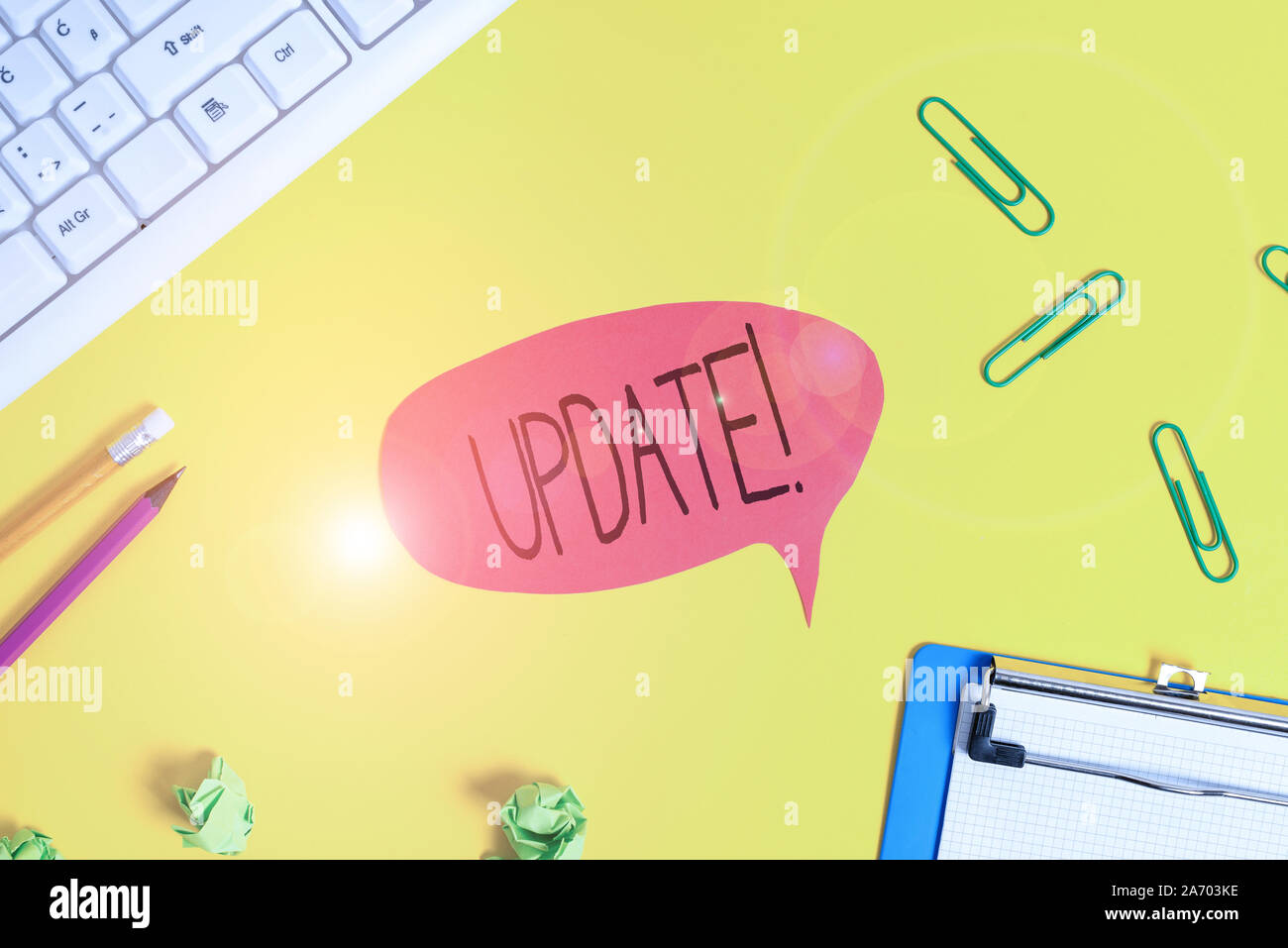 Conceptual hand writing showing Update. Concept meaning make something ...