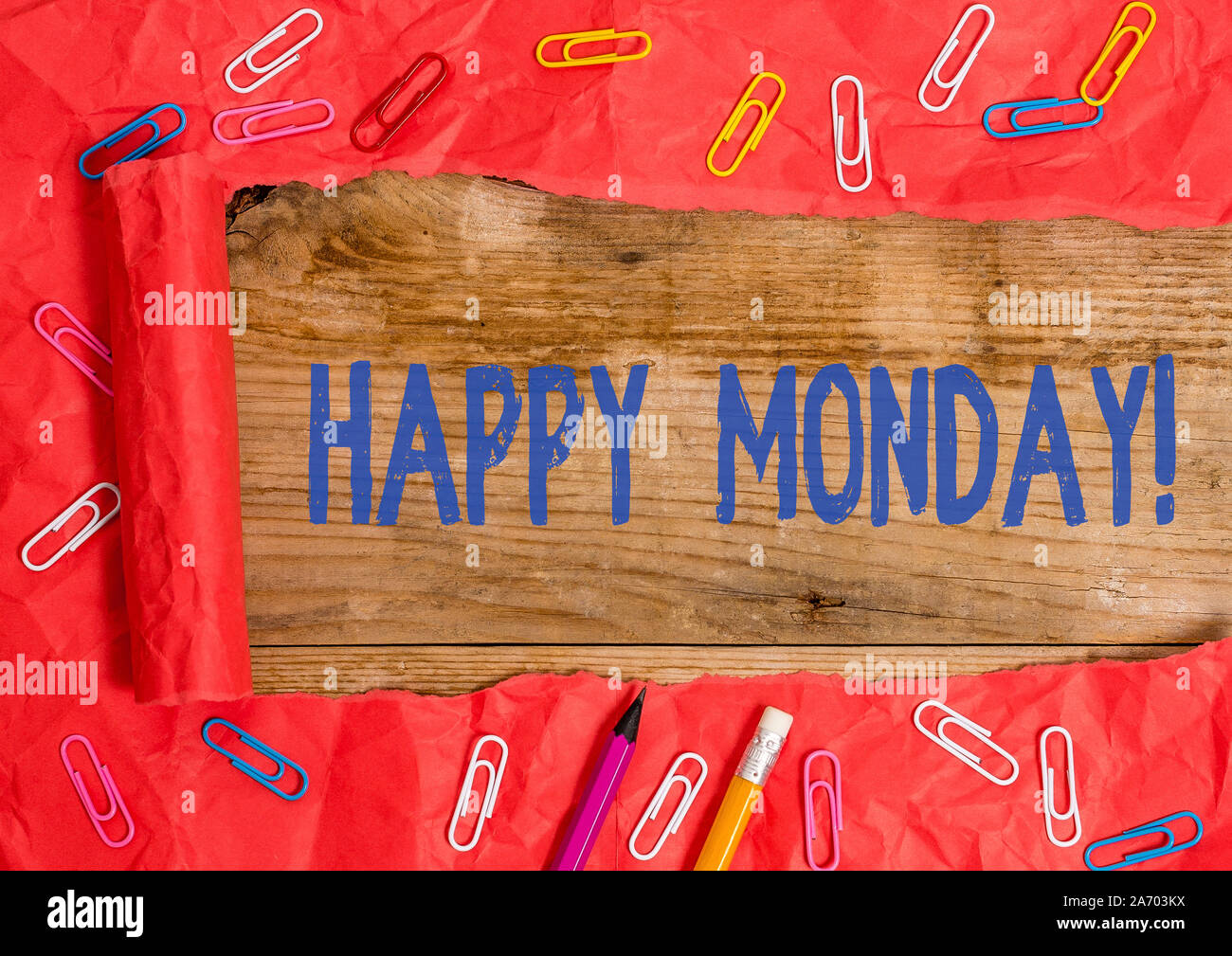 Handwriting text writing Happy Monday. Conceptual photo telling that ...
