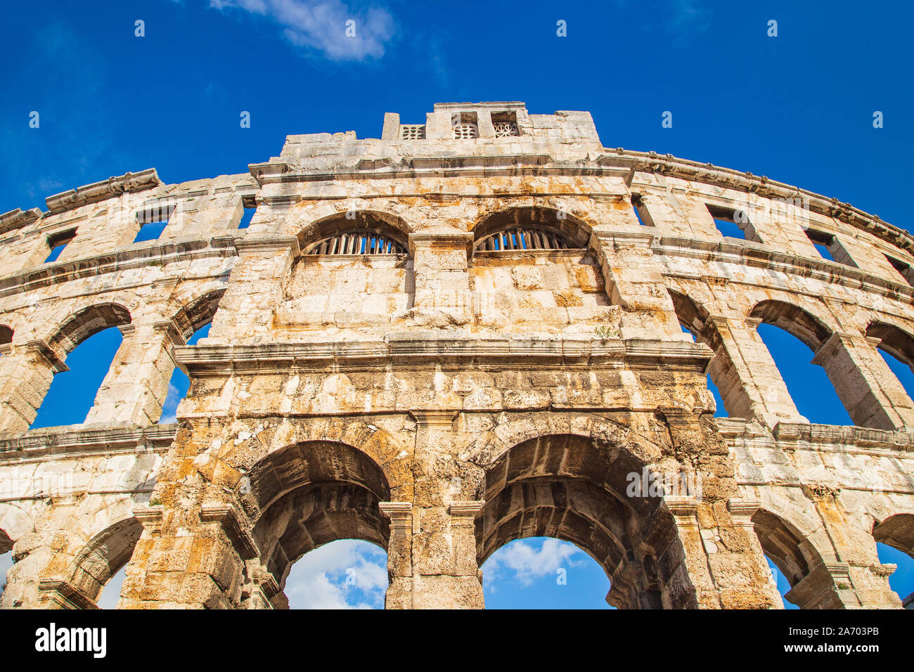 Ancient Roman Arena in Pula, Istria, Croatia, historic amphitheater ...