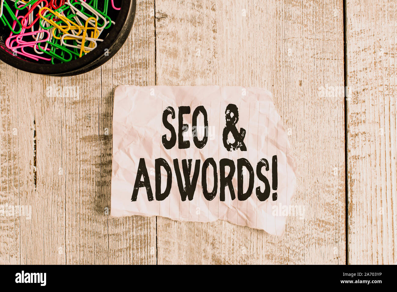Conceptual hand writing showing Seo And Adwords. Concept meaning they ...