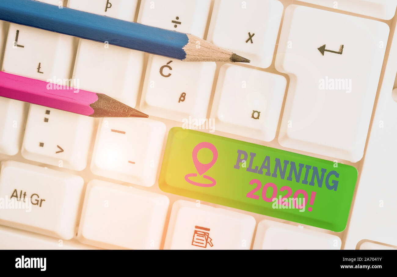 Text sign showing Planning 2020. Business photo text process of making ... Text sign showing Planning 2020. Business photo text process of making ...