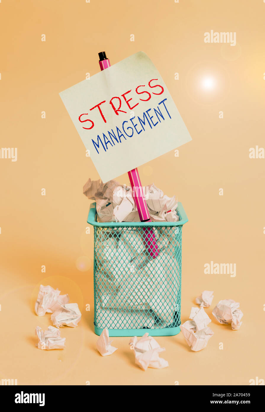Writing note showing Stress Management. Business concept for method of ...