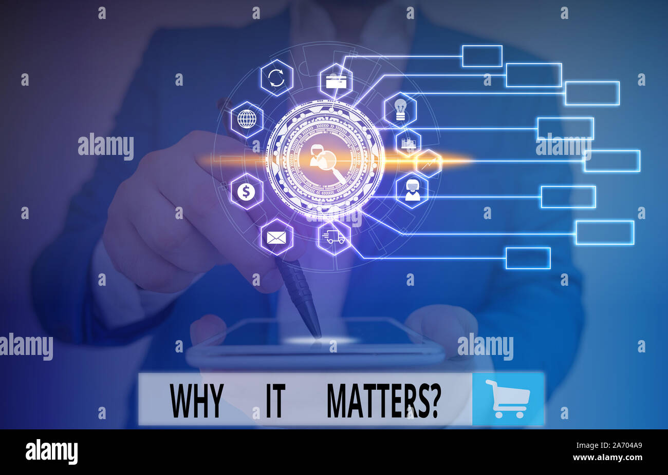 Writing note showing Why It Matters Question. Business concept for most ...