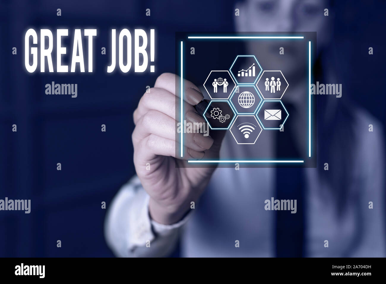 Word writing text Great Job. Business photo showcasing used praising ...
