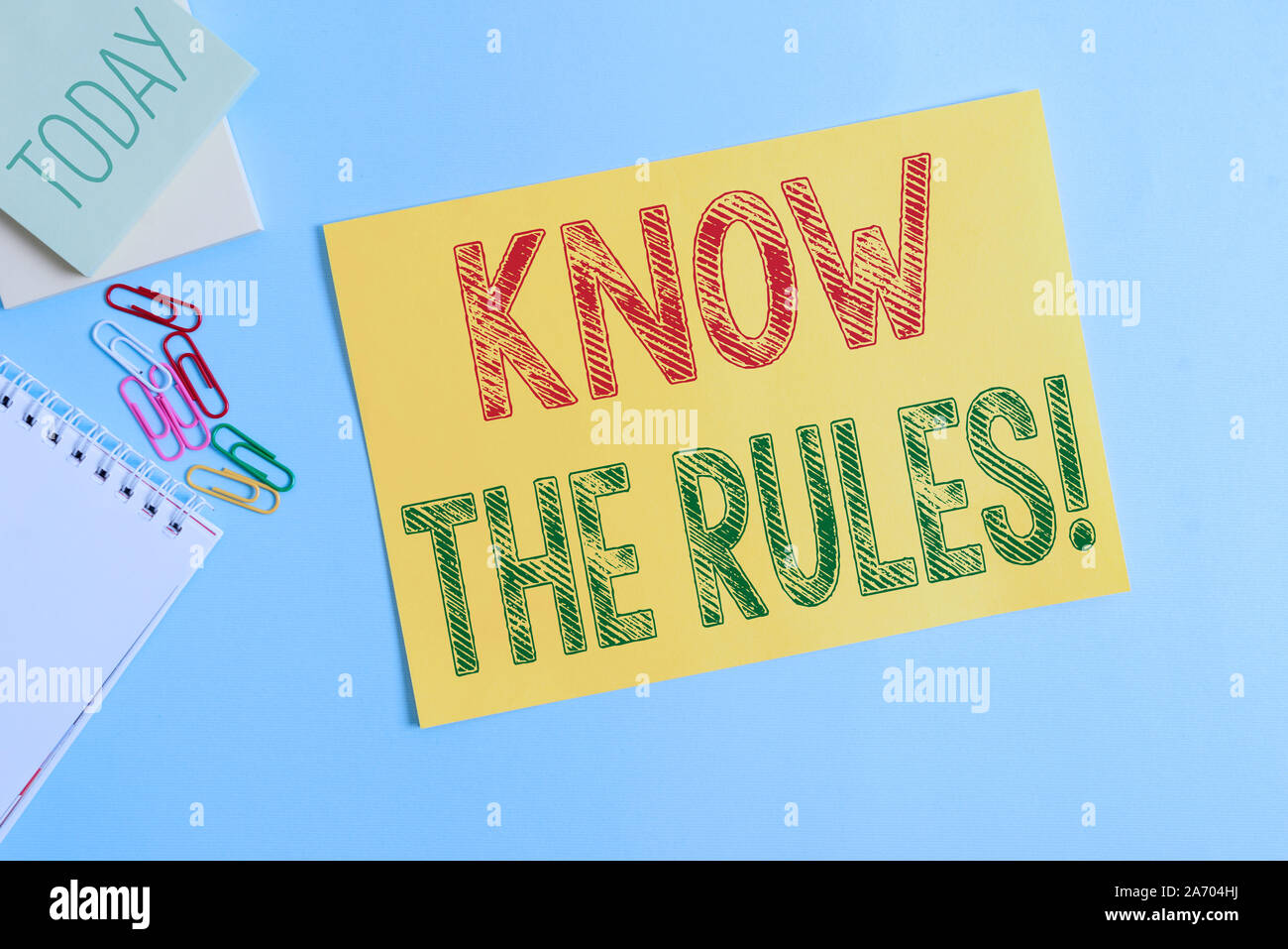 Conceptual hand writing showing Know The Rules. Concept meaning set ...