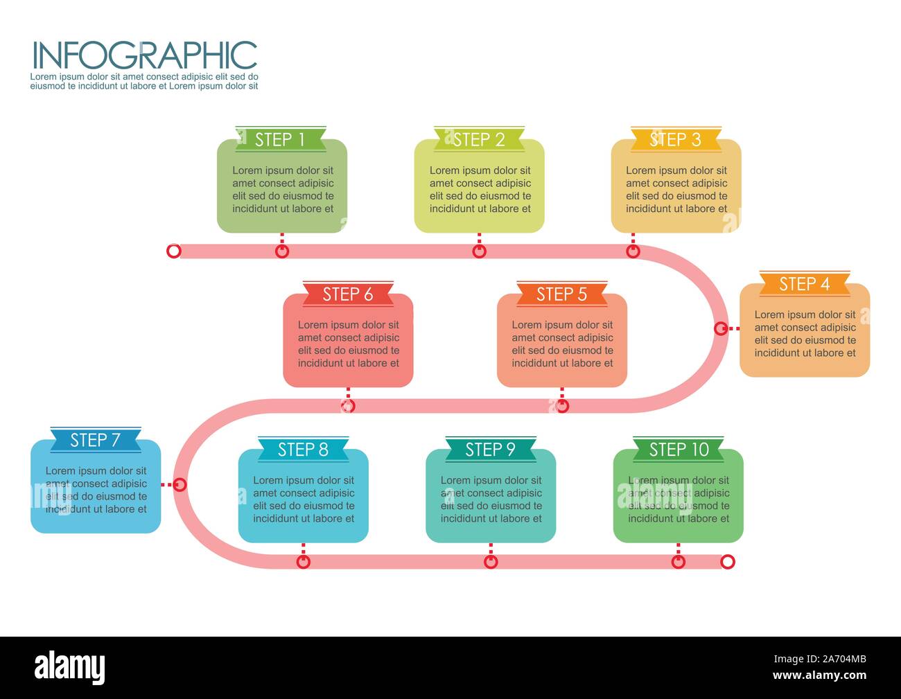 Ten step success infographic hi-res stock photography and images - Alamy