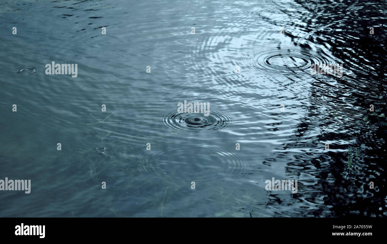 Beautiful picture of Raindrop on water. India Chennai Stock Photo - Alamy