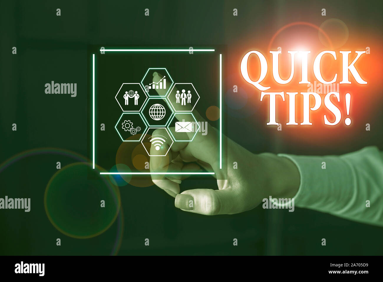 Word writing text Quick Tips. Business photo showcasing small but ...