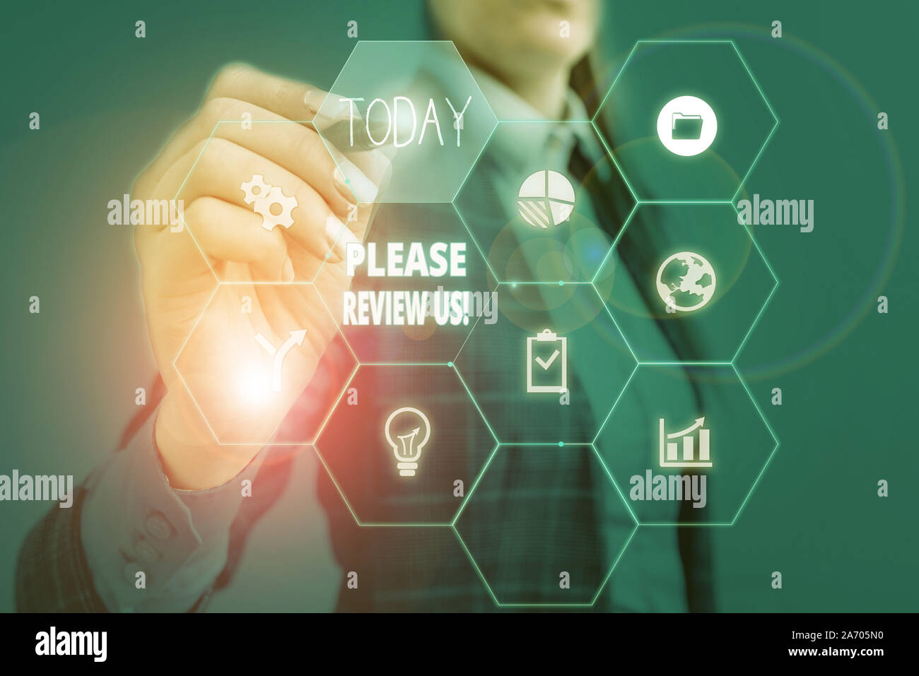 Text sign showing Please Review Us. Business photo showcasing situation ...