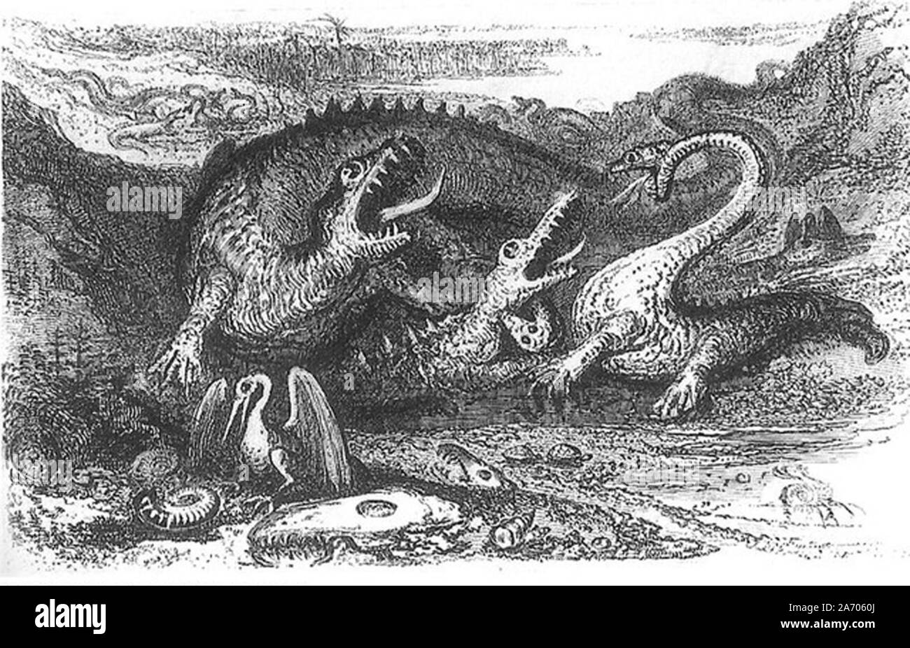 vintage illustration of an extinct animal Stock Photo - Alamy