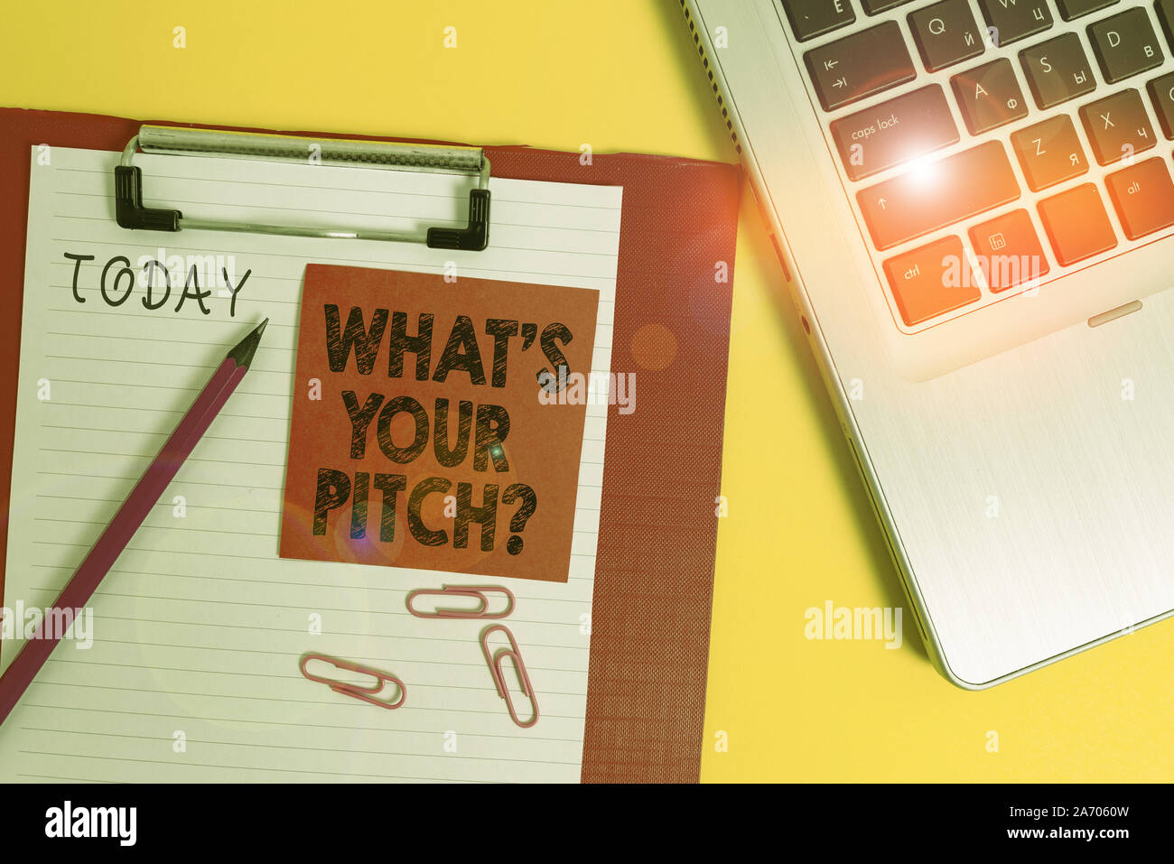 Conceptual hand writing showing What S Is Your Pitch question. Concept ...