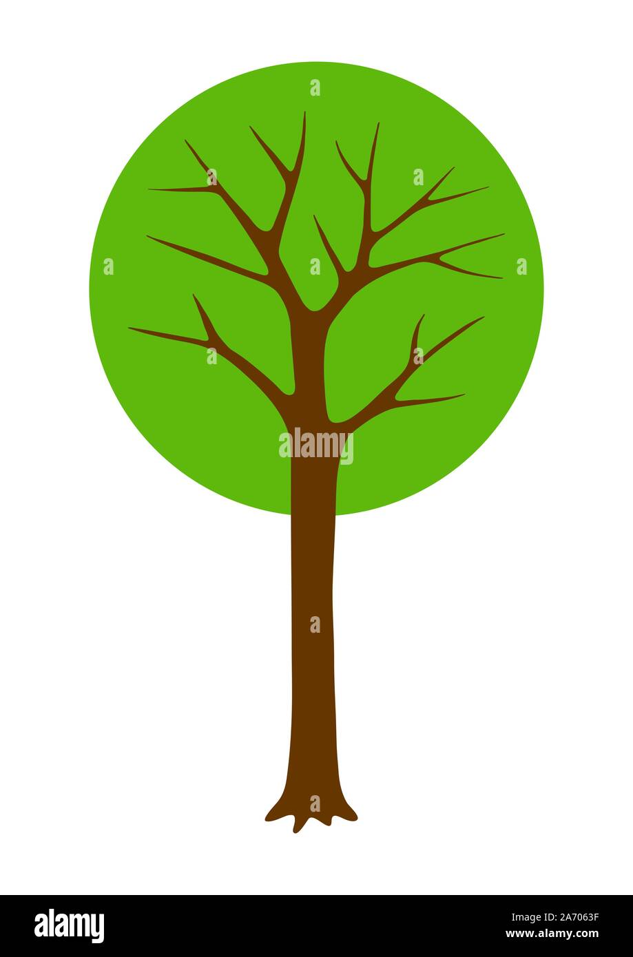 Spring or summer stylized tree with green leaves Stock Vector Image ...