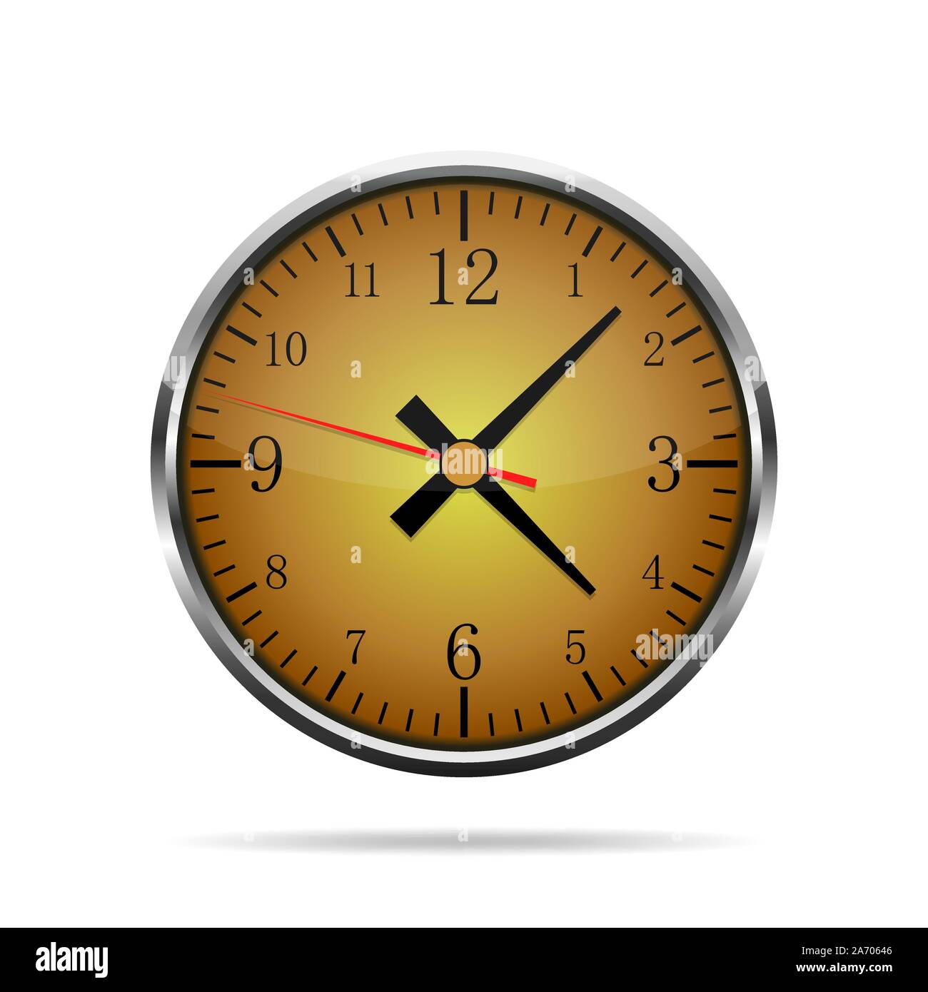 Realistic round clock, isolated on white background. Vector ...
