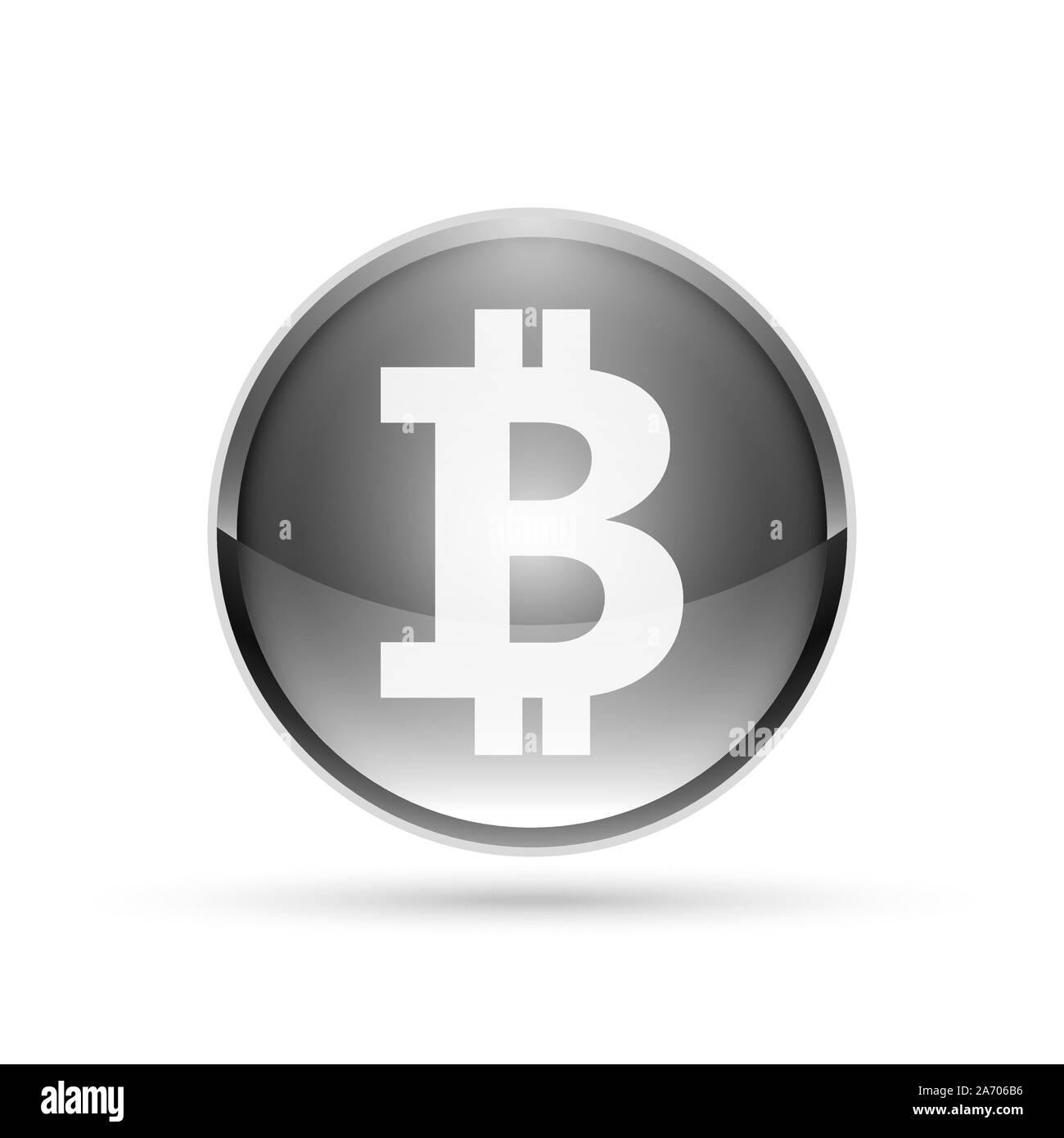 3d Bitcoin currency button. Vector illustration. Bitcoin as ...