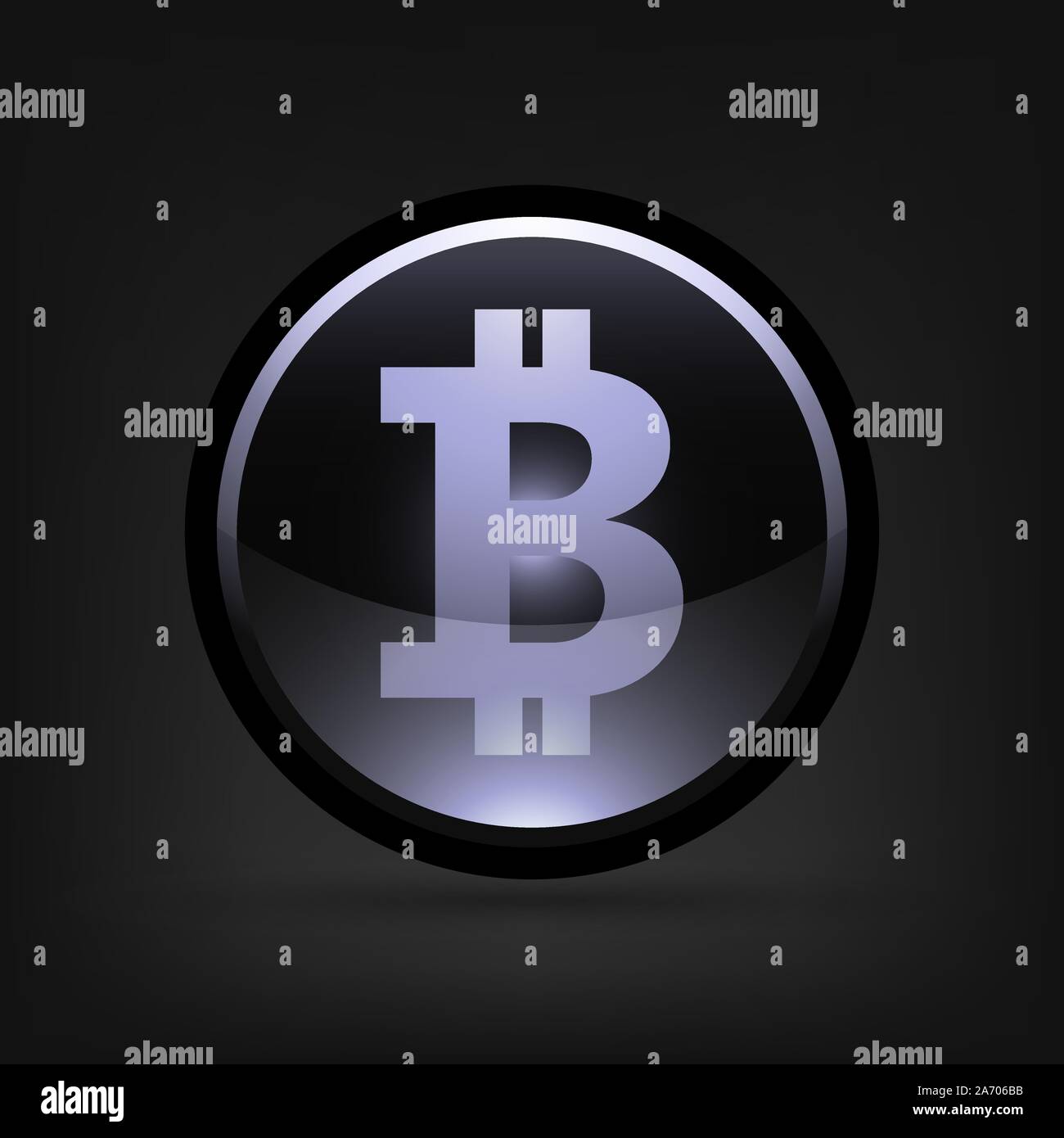 3d Bitcoin currency button. Vector illustration. Bitcoin as ...