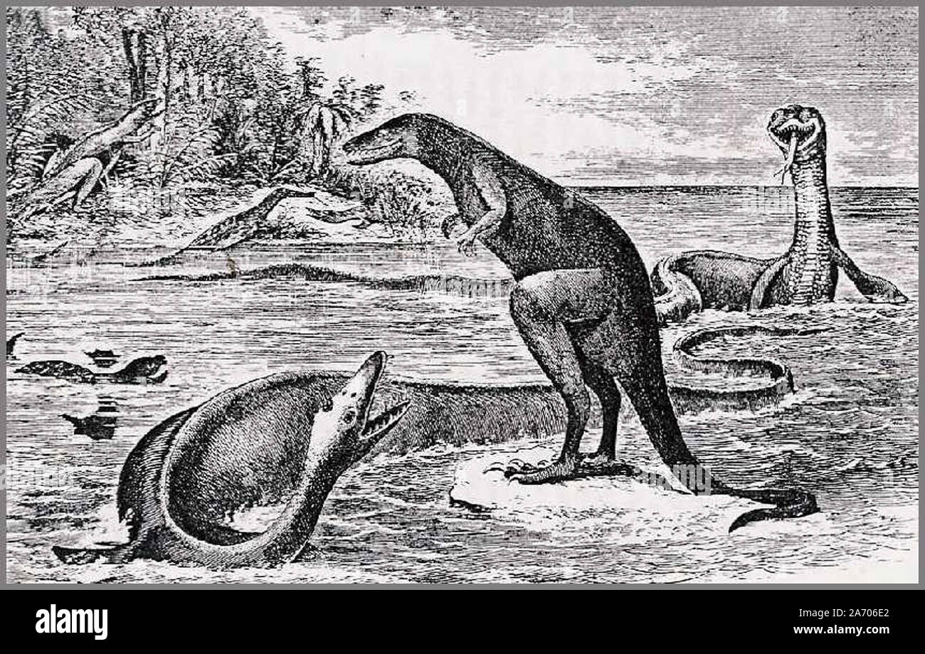 vintage illustration of an extinct animal Stock Photo - Alamy