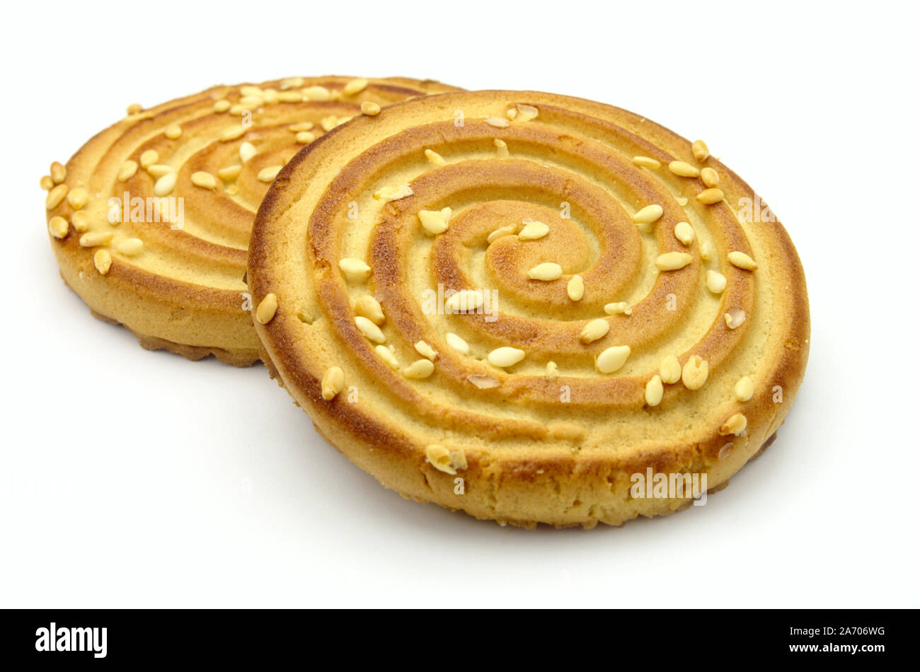 round cookies on a white background Stock Photo - Alamy