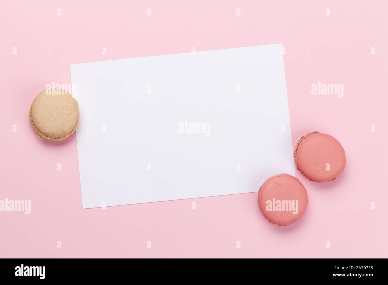 Greeting card with macaroon sweets holiday template. Christmas ...