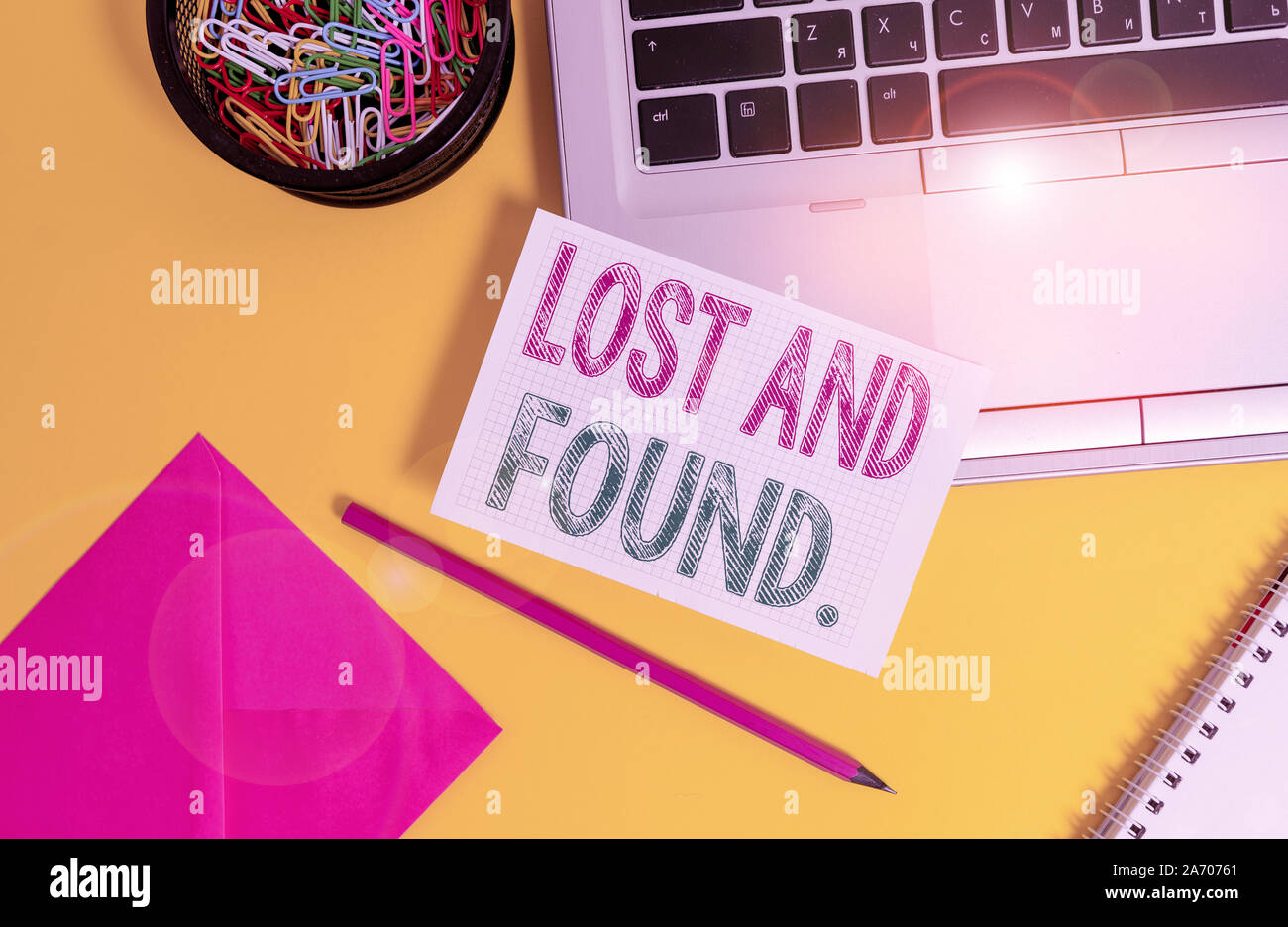 Handwriting text Lost And Found. Conceptual photo a place where lost ...