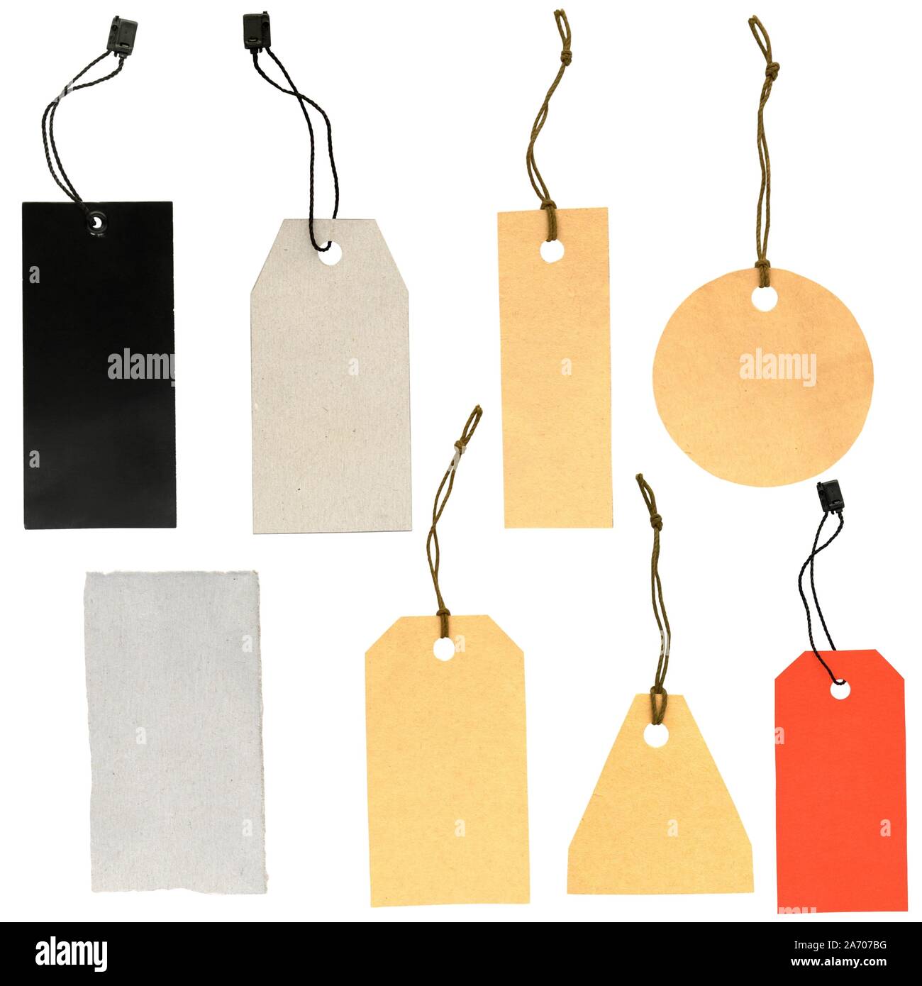 set of labels of various shapes on a white background Stock Photo - Alamy