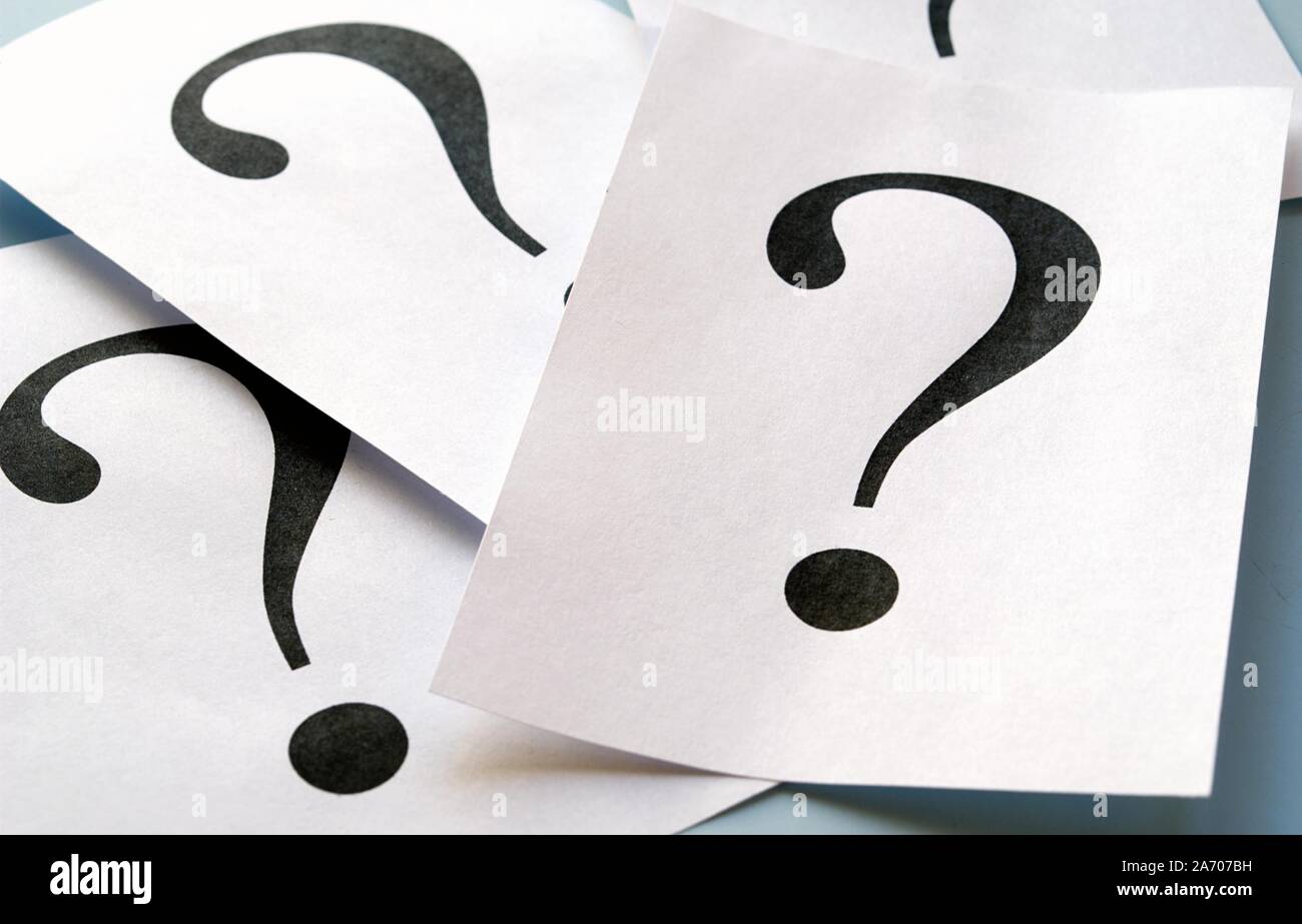 big question mark on the paper Stock Photo - Alamy