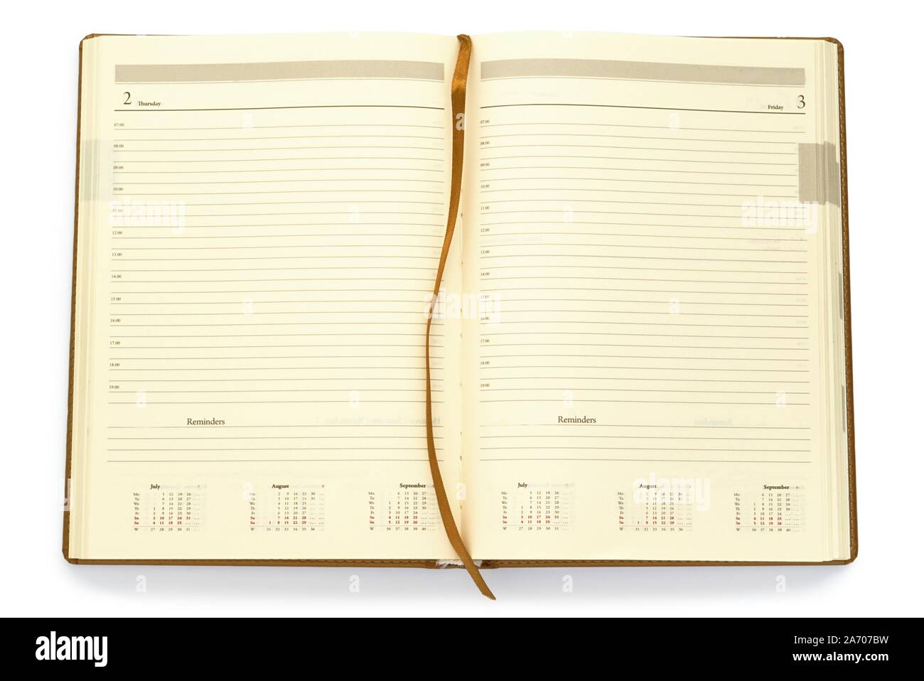 open notebook with tab on a white background Stock Photo - Alamy