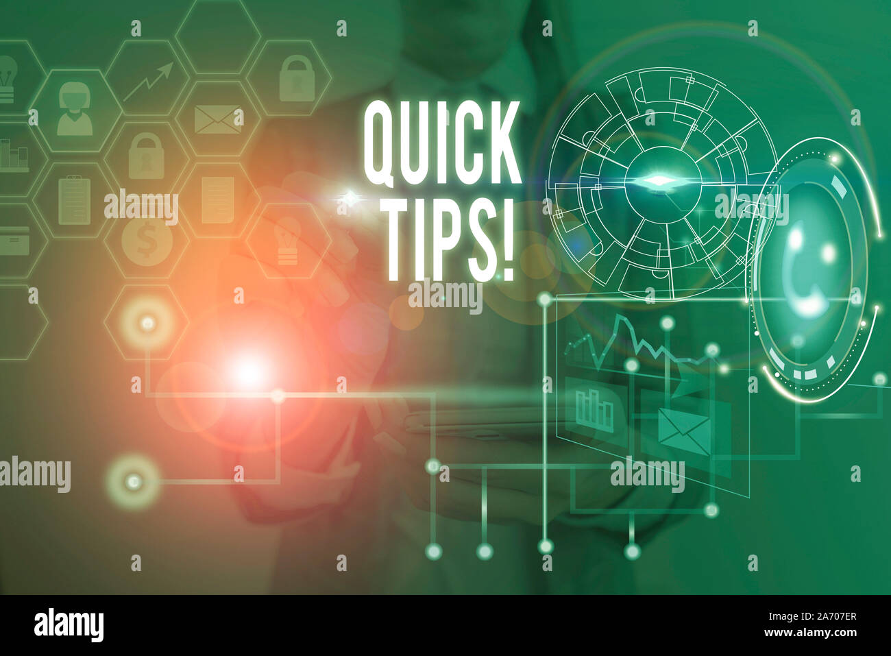 Word writing text Quick Tips. Business photo showcasing small but ...