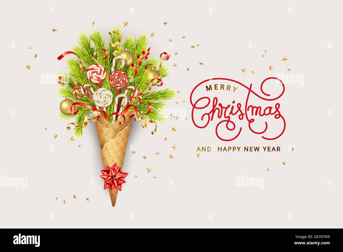 Gold foil christmas tree Stock Vector Images - Alamy