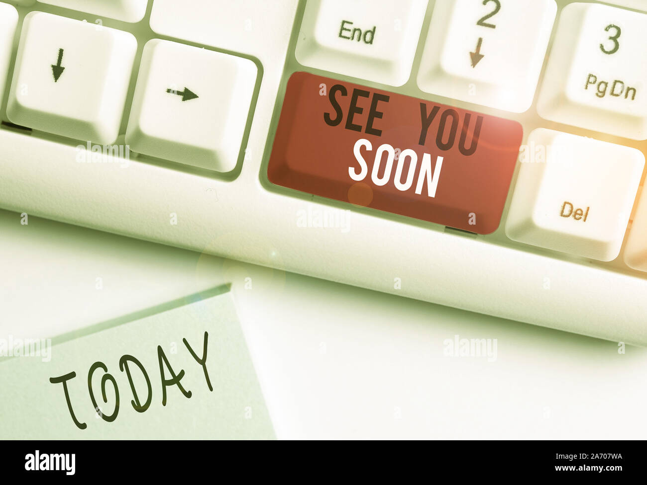 Conceptual hand writing showing See You Soon. Concept meaning used for ...