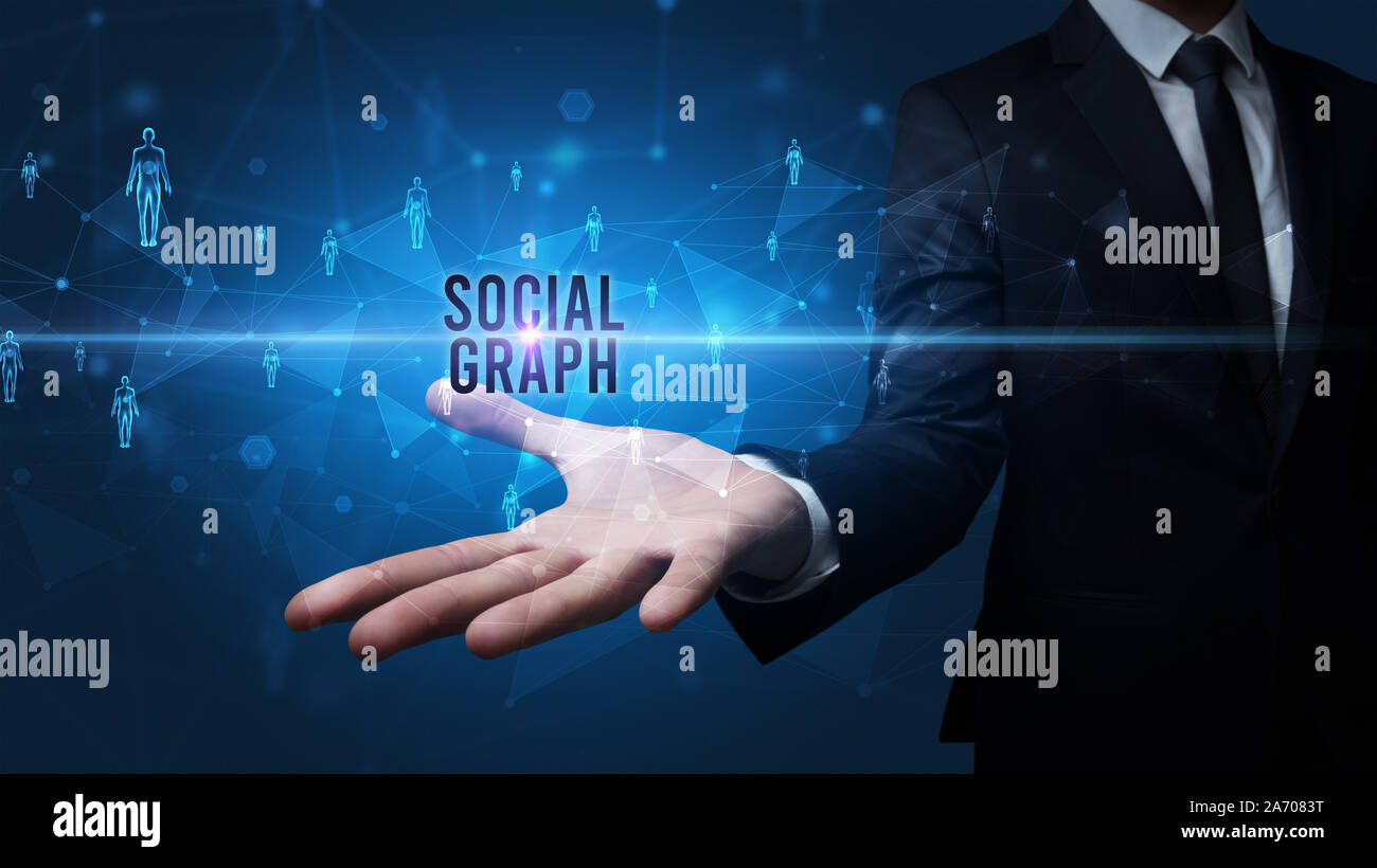 Elegant hand holding SOCIAL GRAPH inscription, social networking ...