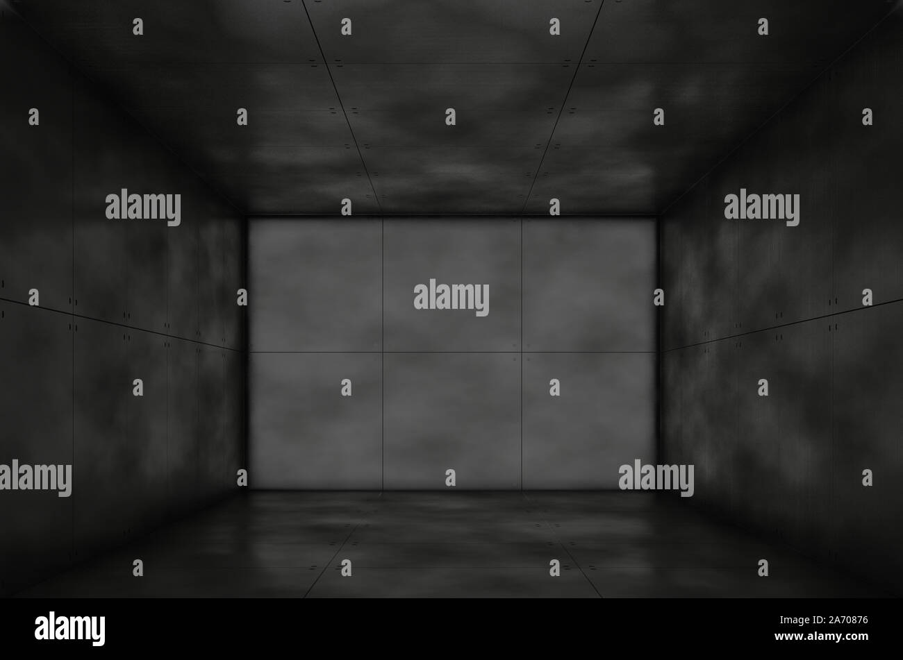 Abstract Garage Showroom Corridor Concrete Reflective. Empty Space. 3D ...